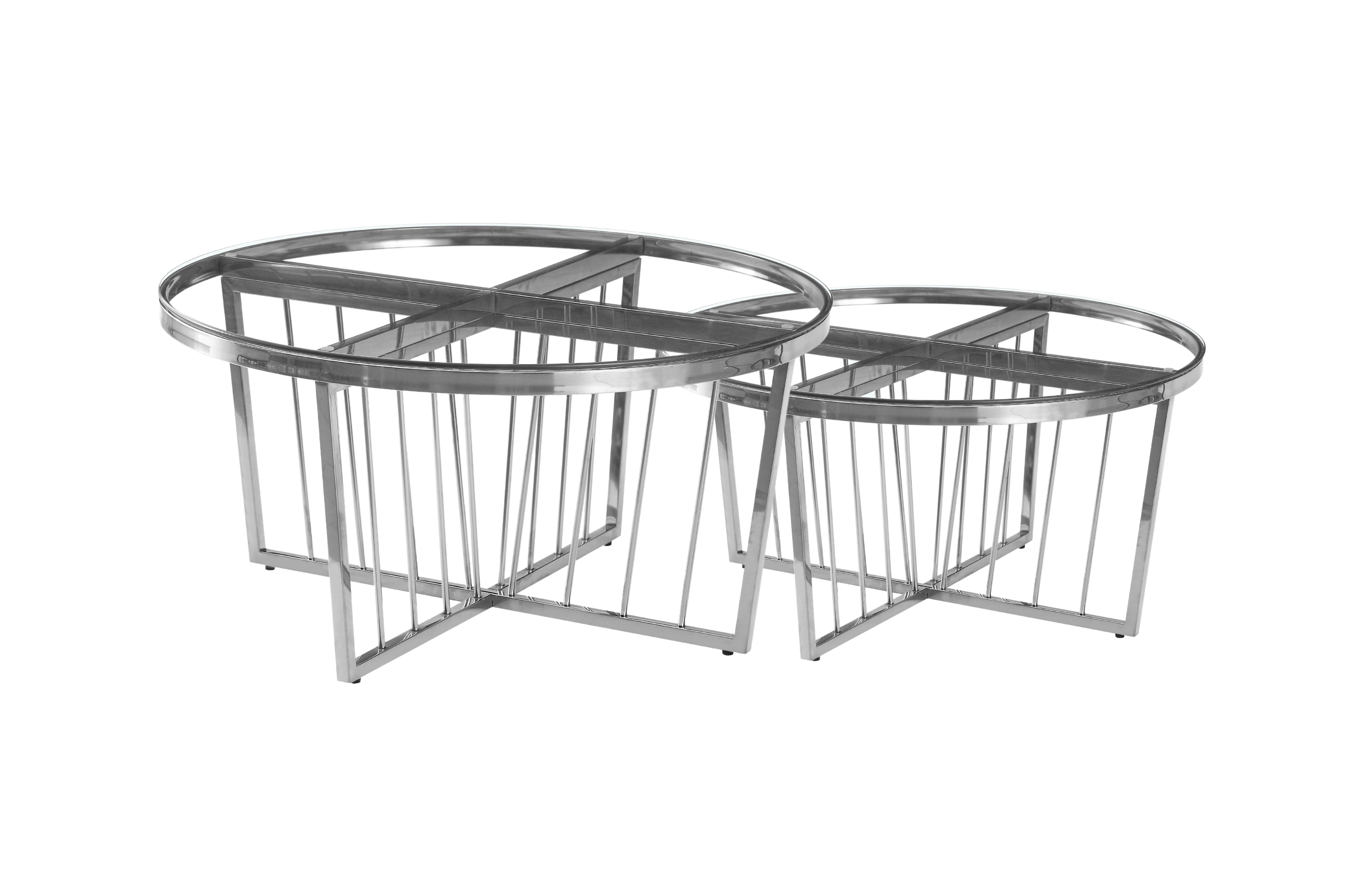 Salina Coffee Table 80cm Silver Base -Clear Glass – Timeless Interior ...
